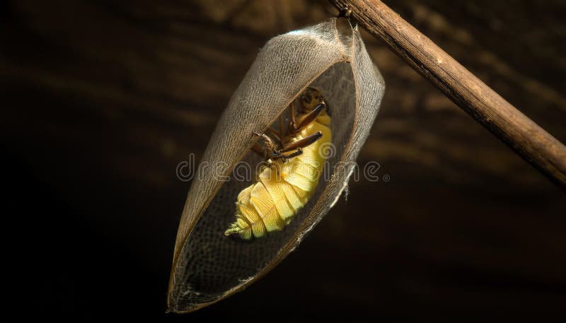 A Caterpillar is Inside a Cocoon Stock Illustration - Illustration of ...