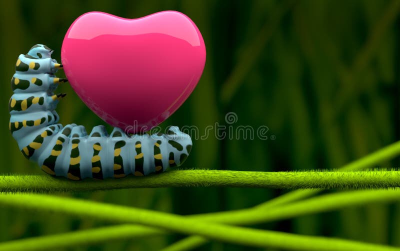 Small Love Insects 3D Rendering Stock Illustration - Illustration of ...