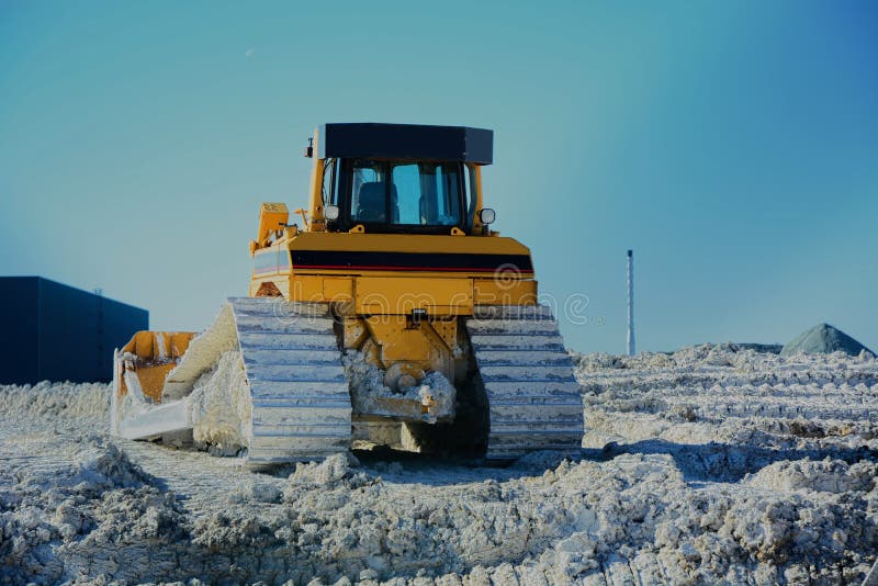 Caterpillar Tracked Bulldozer Stock Image - Image of business, blue ...