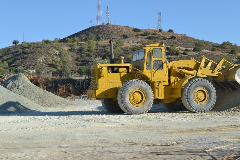 Caterpillar Tractor Working in the Countryside Stock Image - Image of ...
