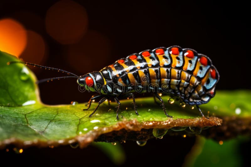 Caterpillar Transforming into a Butterfly Stock Illustration ...