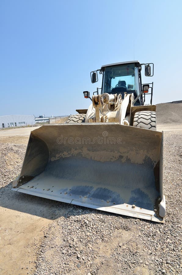 Wheel Dozer at Work on Site Stock Image - Image of deposit ...