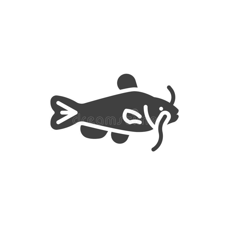 Catfish Fish Filled Outline Icon Stock Vector - Illustration of fish ...