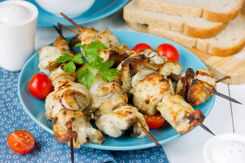 Catfish kebab stock image. Image of fillet, delicious - 90296001