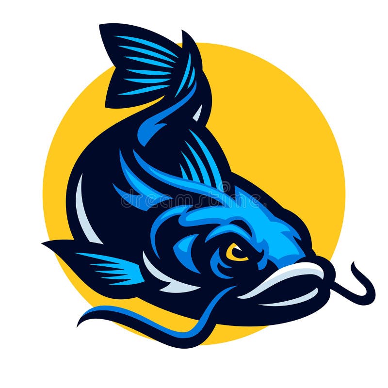 Catfish Mascot Swimming Design Cartoon Stock Vector - Illustration of ...