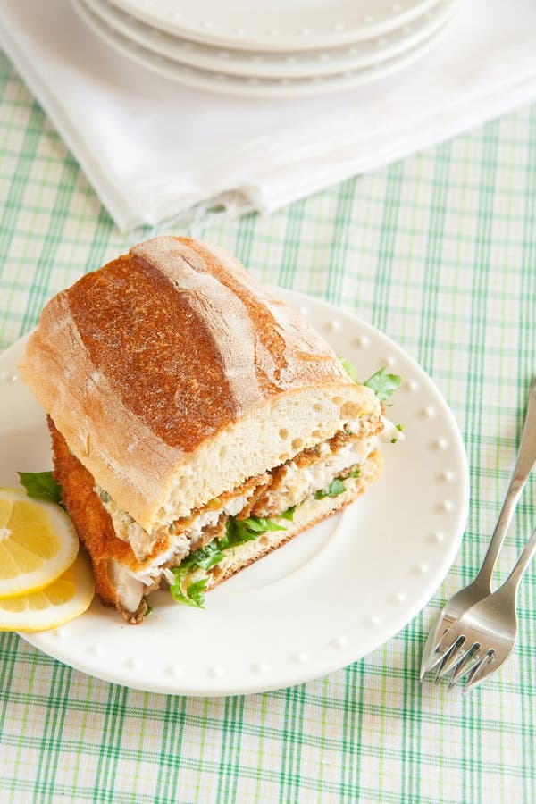 Catfish Sandwich stock image. Image of remoulade, lettuce - 20731377