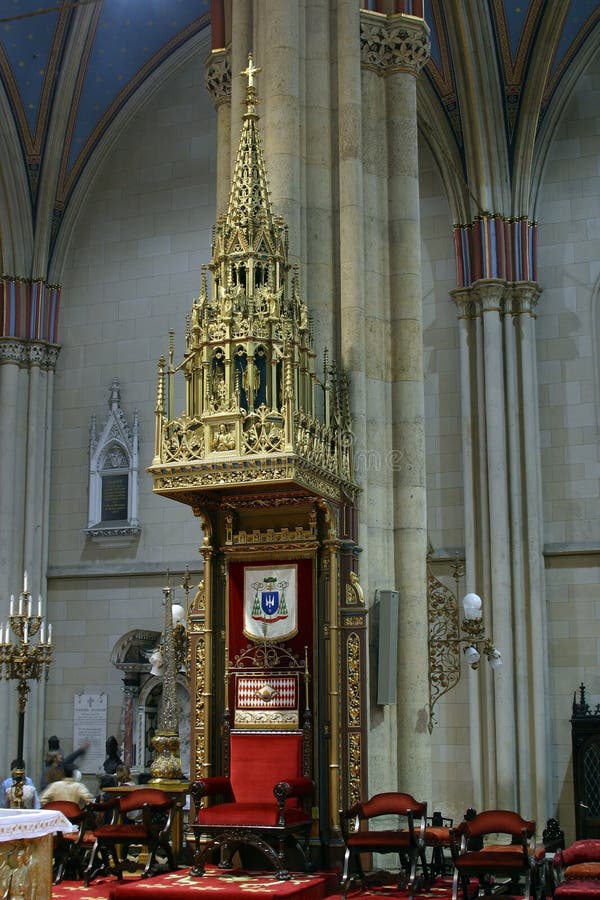 Bishop`s Throne in the Zagreb Cathedral Stock Image - Image of ...