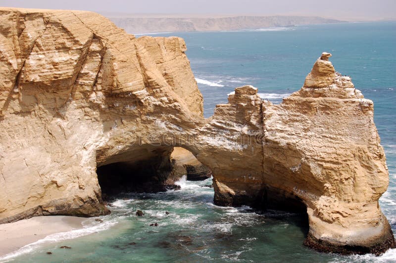 The Famous Paracas Cathedral Rock Formation Stock Photo - Image of ...
