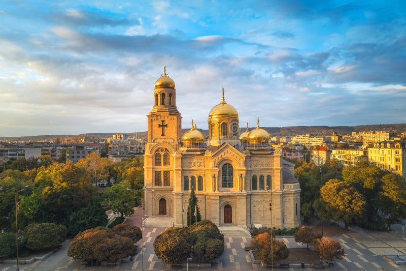 The Cathedral of the Assumption in Varna, Aerial View Stock Photo ...