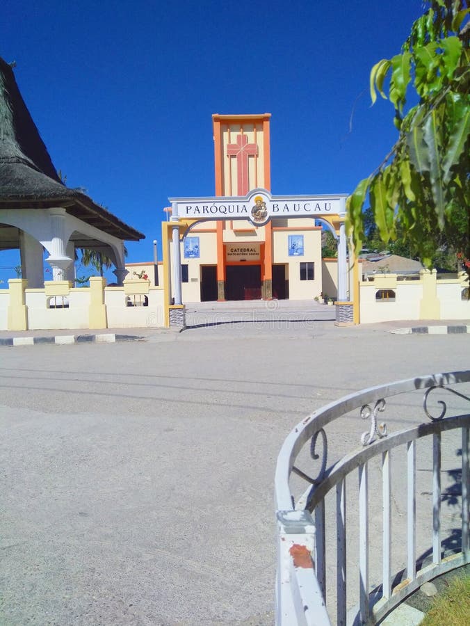 Cathedral Baucau stock photo. Image of shrine, vila - 214830362