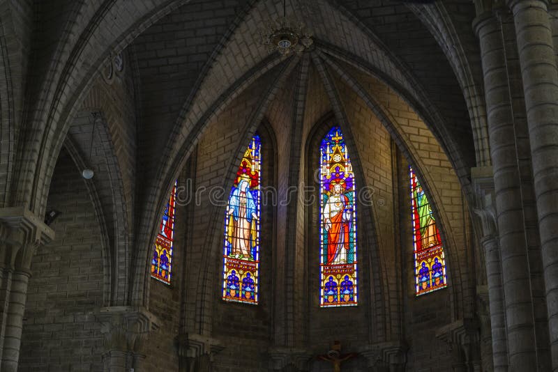 Cathedral. Beautiful Painted Ceiling of Dome at Cathedral Stock Photo ...