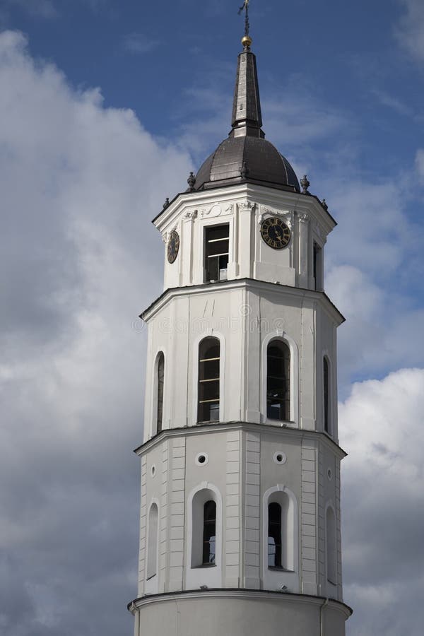 Cathedral and Belfry - Bell Tower, Vilniusv Stock Photo - Image of ...