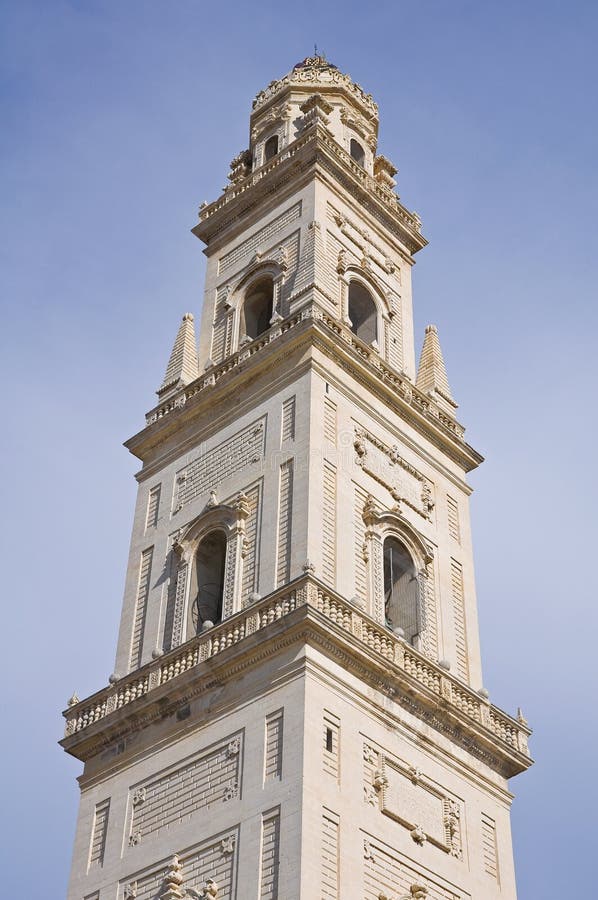 Cathedral Belltower. Lecce. Puglia. Italy. Stock Image - Image of ...