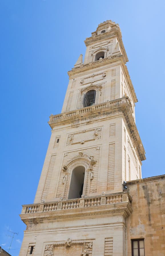 Cathedral Belltower. Lecce. Puglia. Italy. Stock Image - Image of dome ...