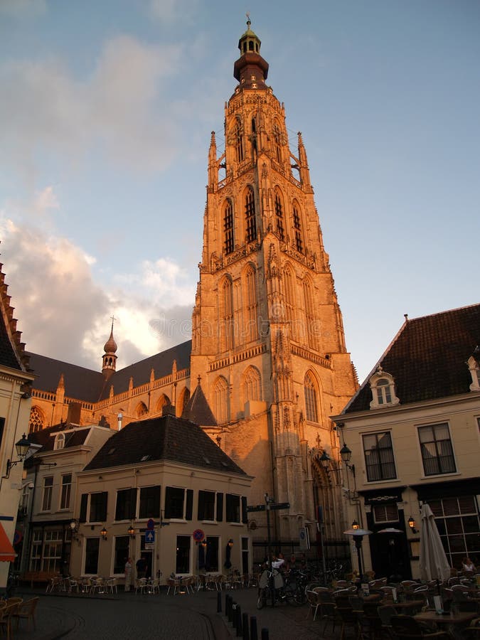 Cathedral of Breda stock image. Image of building, tower - 1286817