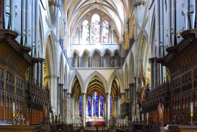 Canterbury Cathedral Inside with Warm Light Editorial Stock Image ...