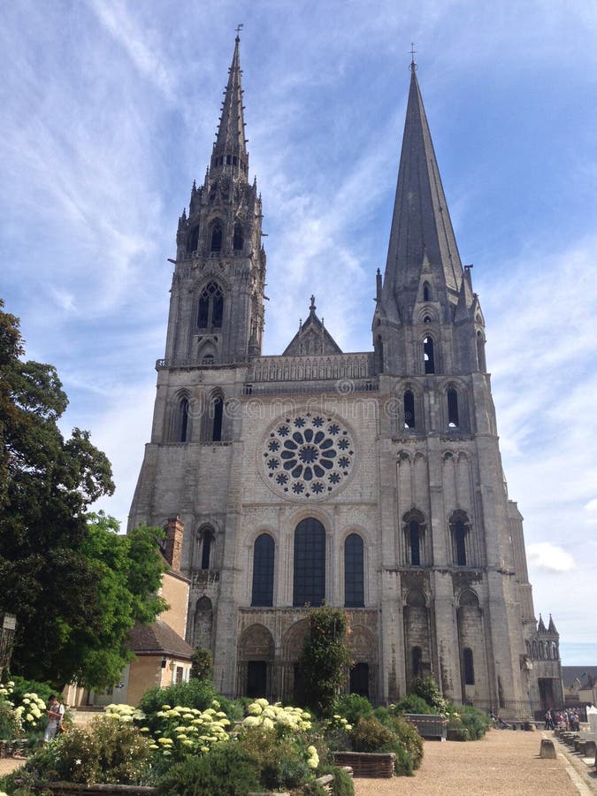 Cathedral Chartres stock photo. Image of flowers, cathedral - 56207932