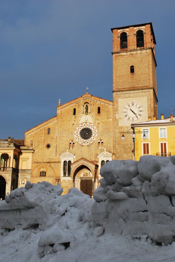 Cathedral Church, Lodi, Italy Stock Photo - Image of snow, church: 15788496