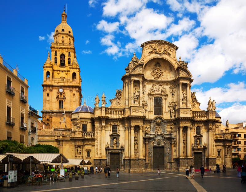 Cathedral Church of Saint Maria at Murcia Editorial Stock Image - Image ...