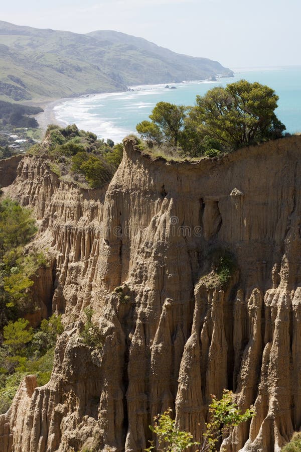 Cathedral Cliffs South Island of New Zealand Stock Photo - Image of ...