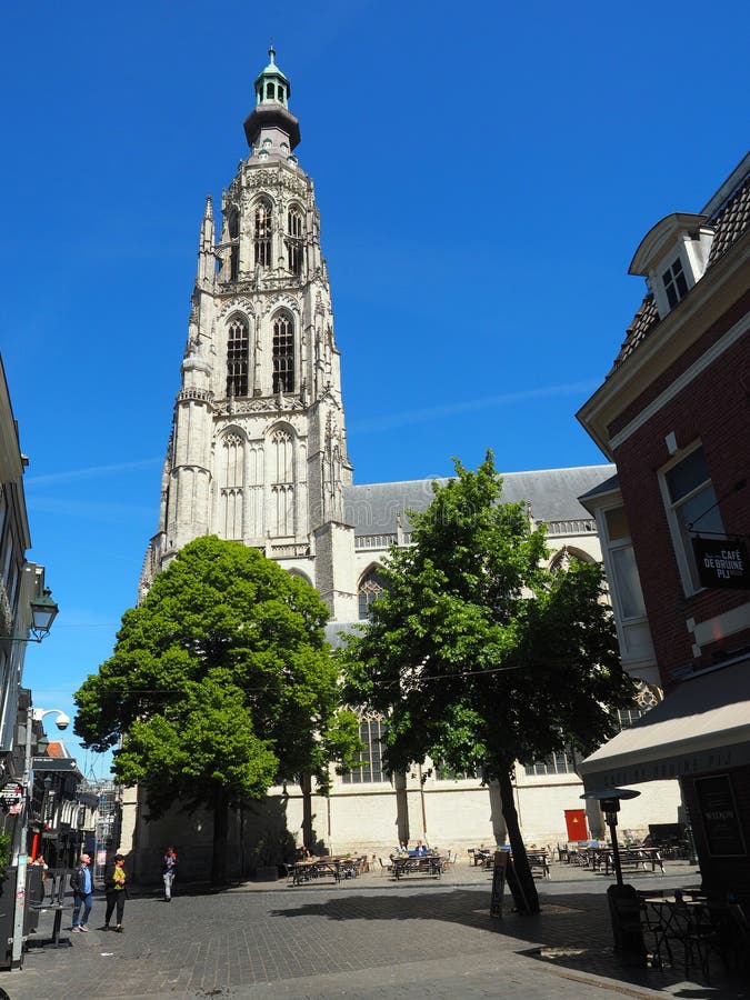 Cathedral De Grote Kerk in Breda Center Editorial Photography - Image ...