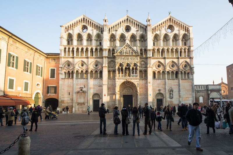 Cathedral of Ferrara editorial stock image. Image of exterior - 28101574