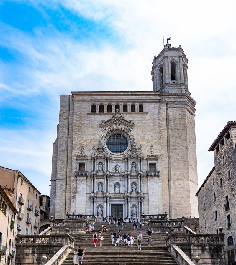 Cathedral of Girona in Catalonia, Spain Editorial Image - Image of town ...