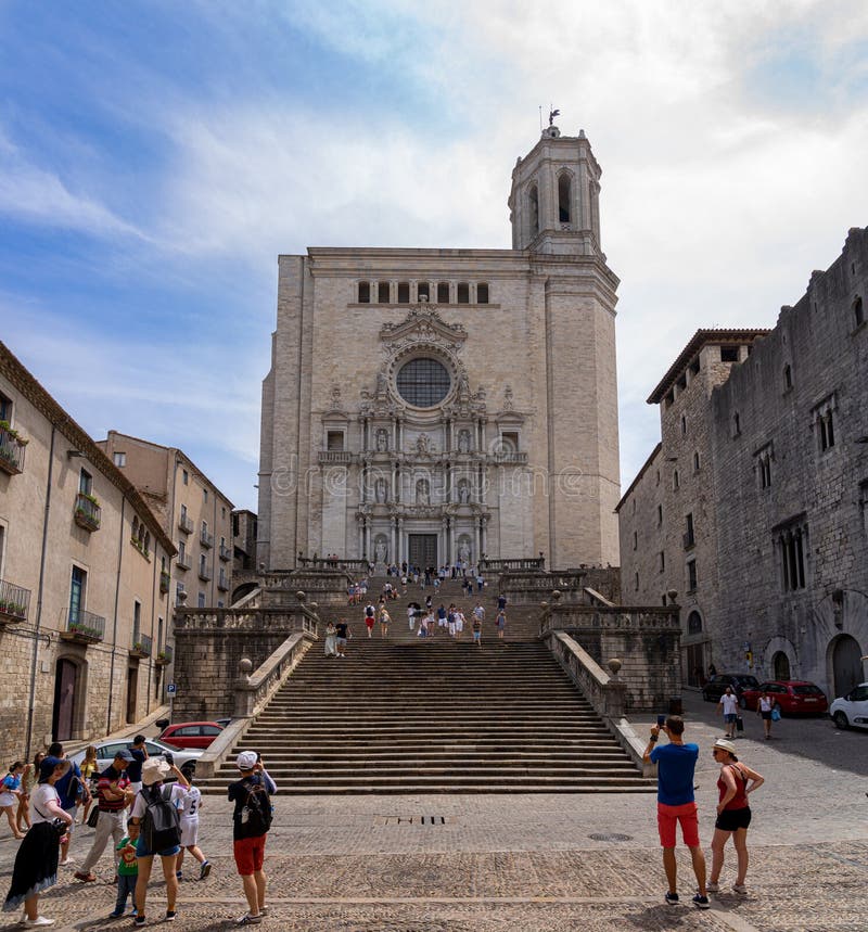 Cathedral of Girona in Catalonia, Spain Editorial Stock Image - Image ...