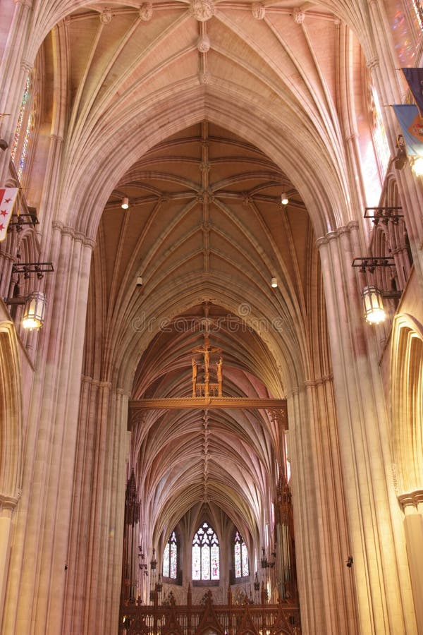 Cathedral Hall Ceiiing with Windows Editorial Photo - Image of cemetery ...
