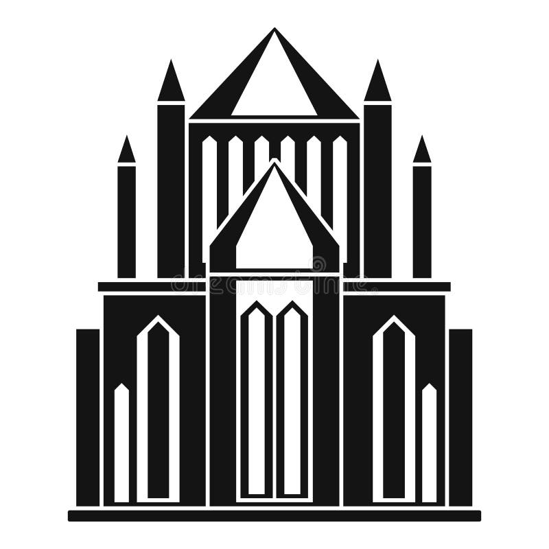 Cathedral Icon, Simple Style Stock Vector - Illustration of window ...