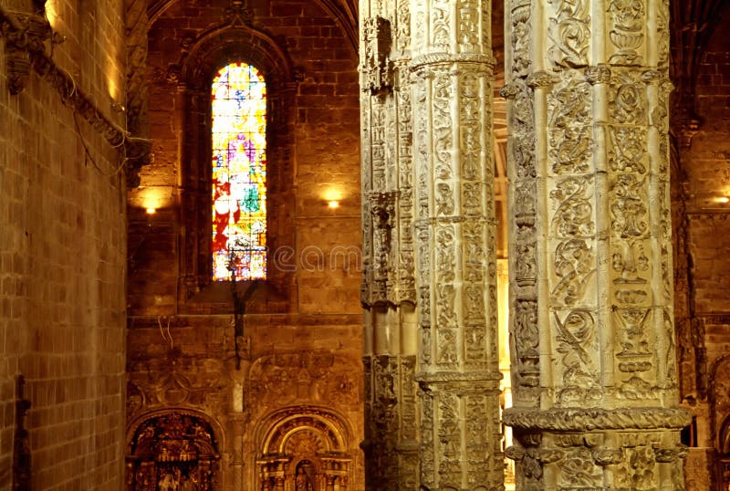 Cathedral Interior, Lisbon stock image. Image of glass - 194945