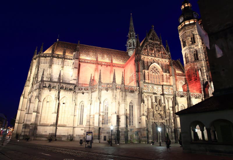 Cathedral in Kosice at Night Editorial Photography - Image of eastern ...