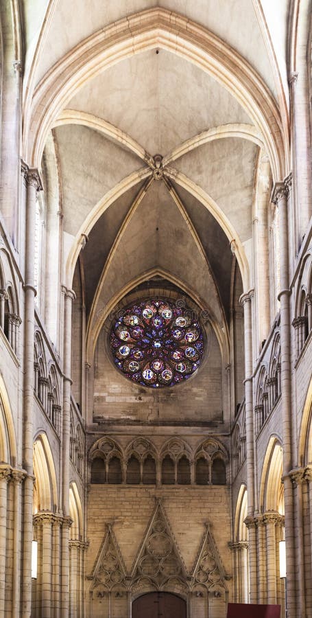 Cathedral Lyon France Painted Stained Glass Editorial Photo - Image of ...
