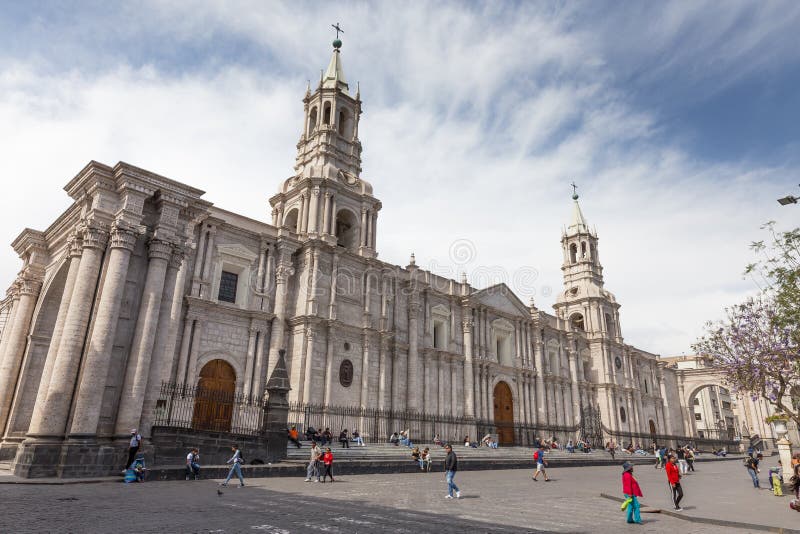 Cathedral in Main Square in Arequipa, Peru Editorial Stock Image ...