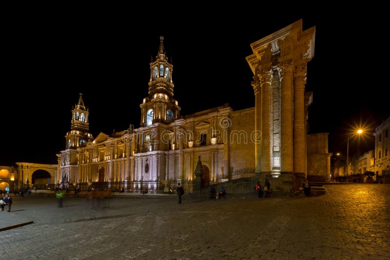 Cathedral in Main Square in Arequipa, Peru Editorial Stock Image ...