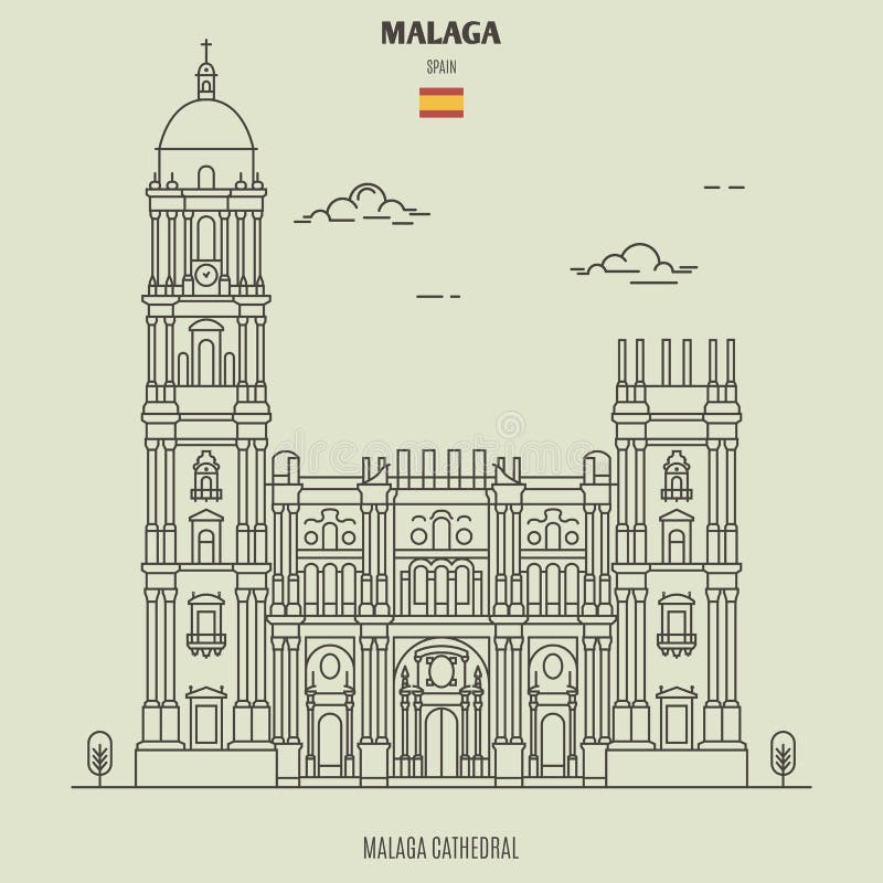 Drawing Sketch Illustration of Malaga Cathedral Stock Vector ...