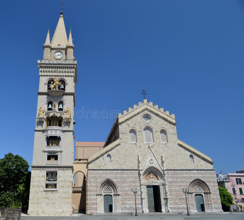 The Cathedral of Messina, Sicily Italy Stock Image - Image of ...