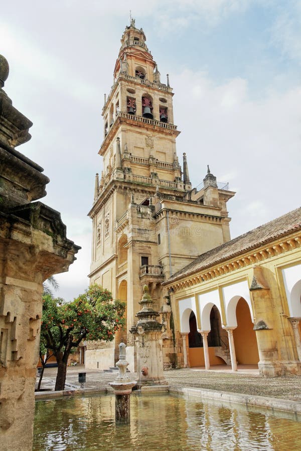 The Cathedral Mosque Alminar in Cordoba, Spain Stock Image - Image of ...