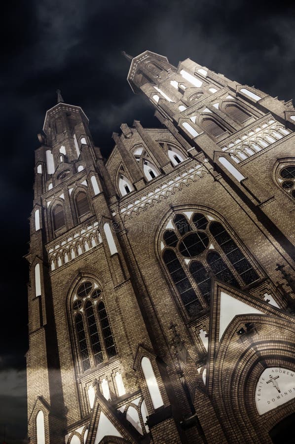 Cathedral at night stock photo. Image of armageddon, catholic - 27559064