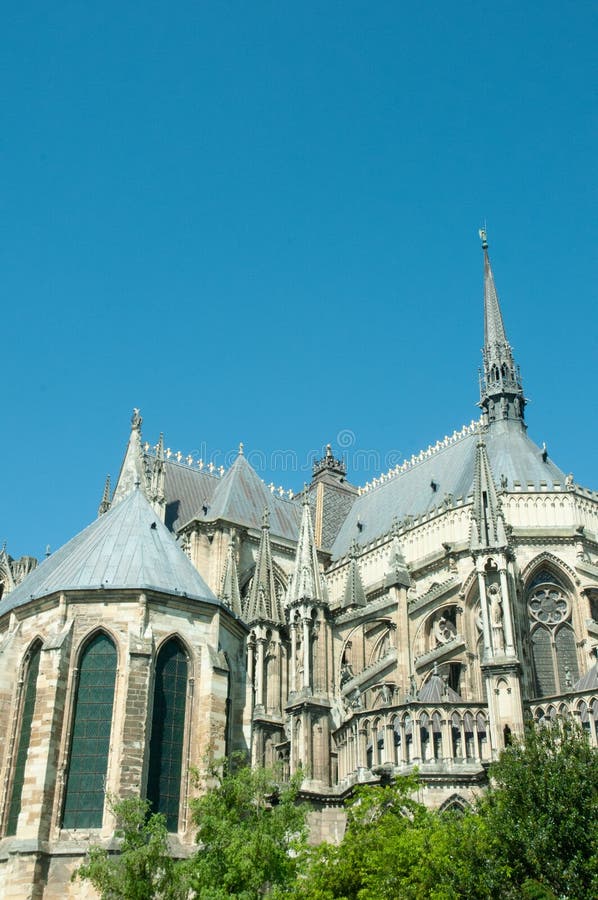 Back of Cathedral Notre Dame Stock Photo - Image of cathedral, notre ...