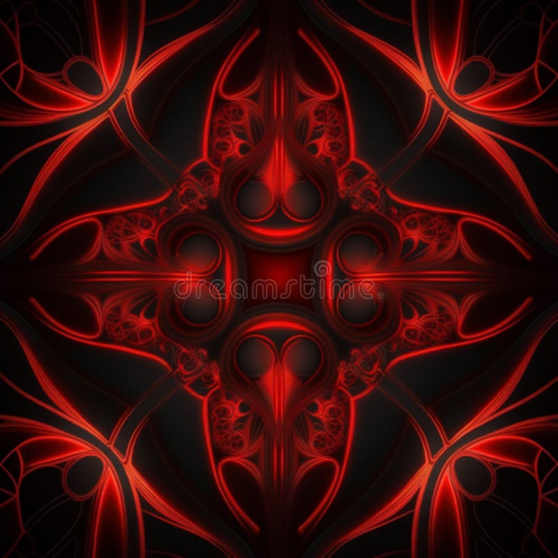 Cathedral Themed Pattern with Red and Black Colors Stock Illustration ...