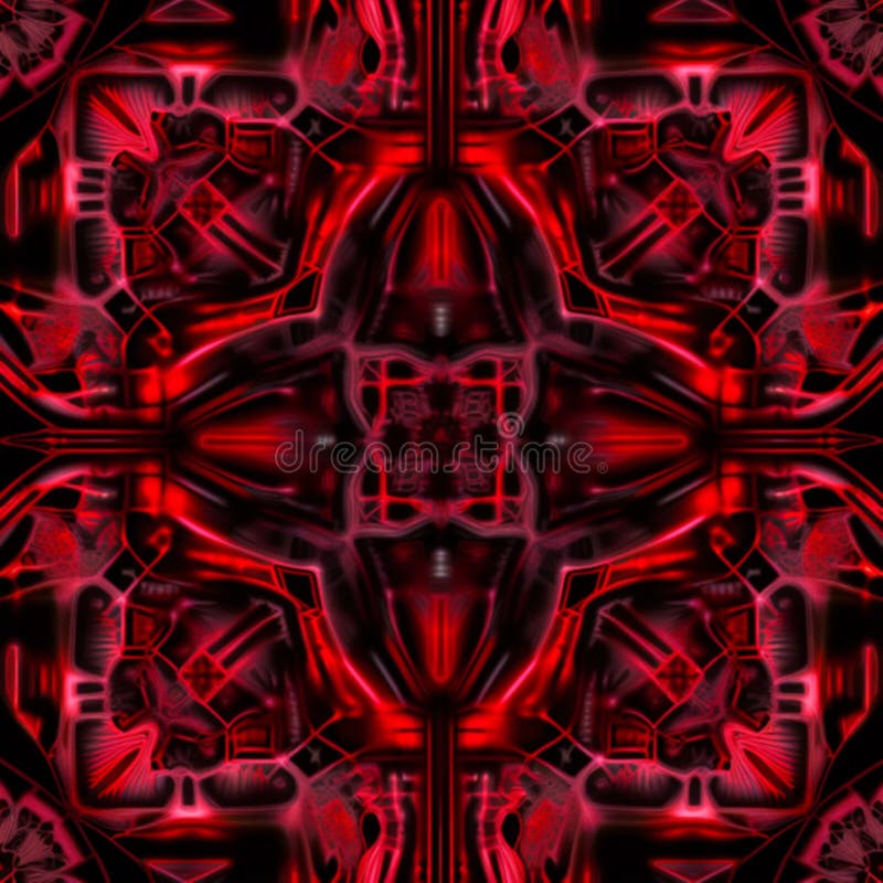 Cathedral Themed Pattern with Red and Black Colors Stock Illustration ...