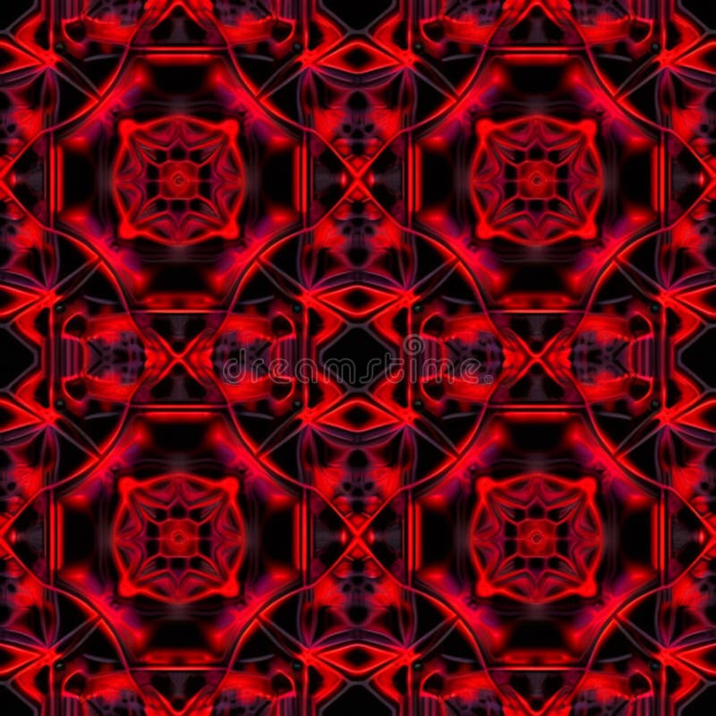 Cathedral Themed Pattern with Red and Black Colors Stock Illustration ...