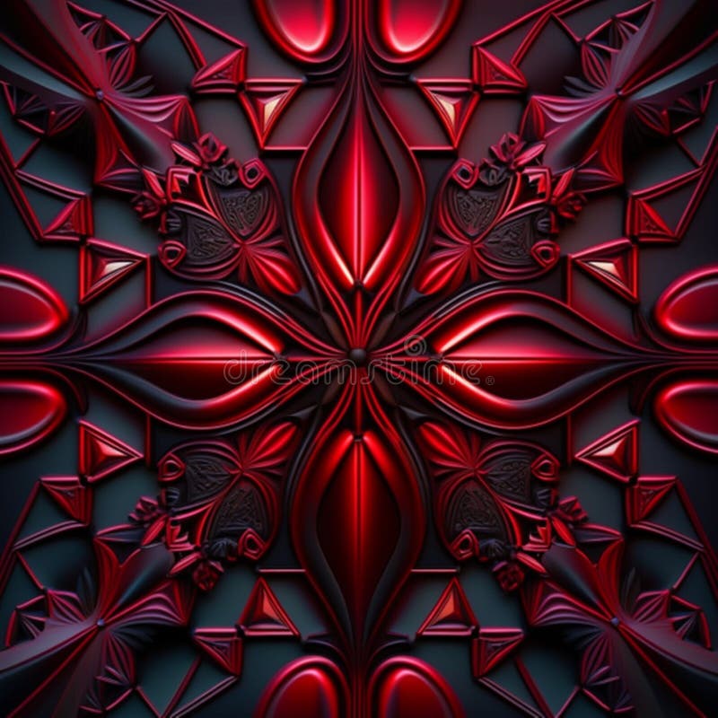 Cathedral Themed Pattern with Red and Black Colors Stock Illustration ...