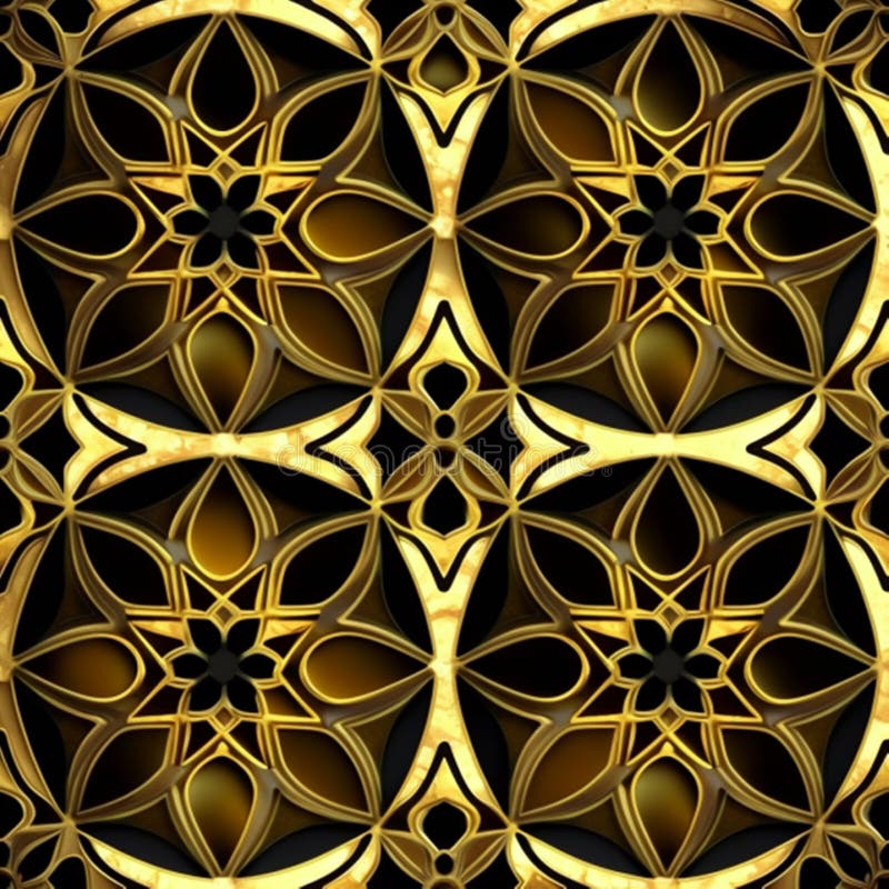 Cathedral Pattern Gold and Black Colors Stock Image - Image of building ...