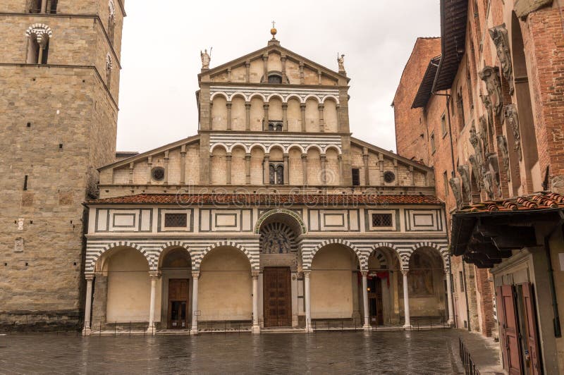 Pistoia (Tuscany), Cathedral Facade Stock Photo - Image of arcade ...