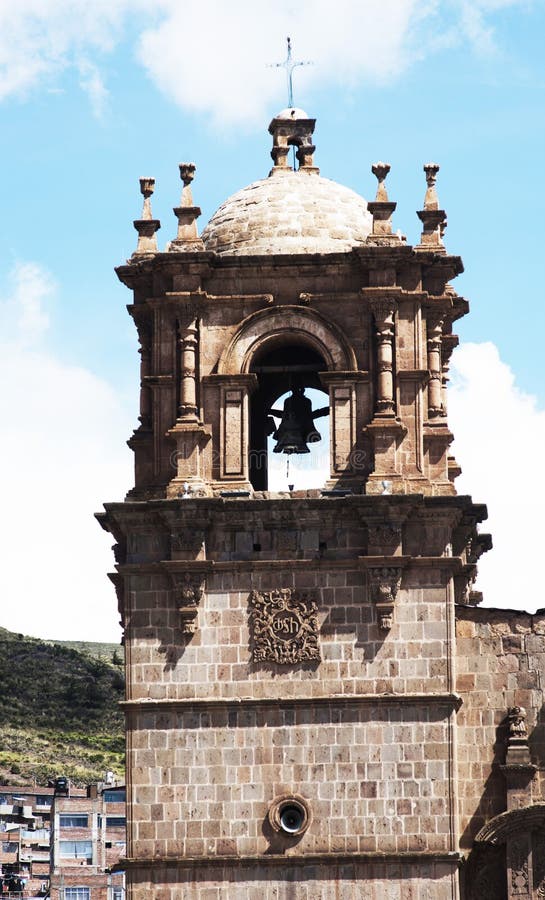The Cathedral of Puno Peru, Bell Tower and the Configuration is Baroque ...