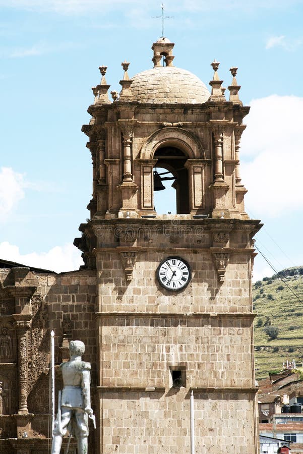 The Cathedral of Puno Peru, Bell Tower and the Configuration is Baroque ...