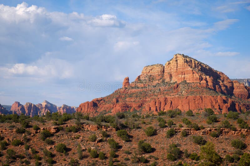 Cathedral Rock and Clouds in Sedona, Arizona Stock Photo - Image of ...