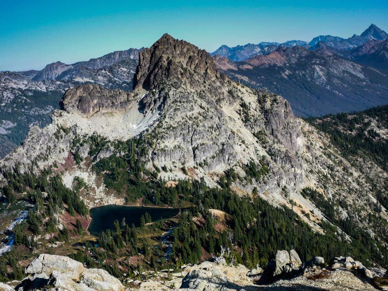 Cathedral Rock and Peggy S Pond from Mount Daniel South Ridge Stock ... Cathedral Rock and Peggy S Pond from Mount Daniel South Ridge Stock ...